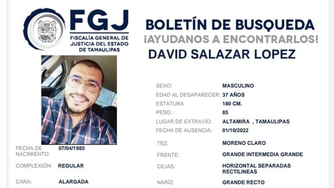 Lanzan pesquisa para encontrar a David Salazar | ImpactoNoticias.com.mx