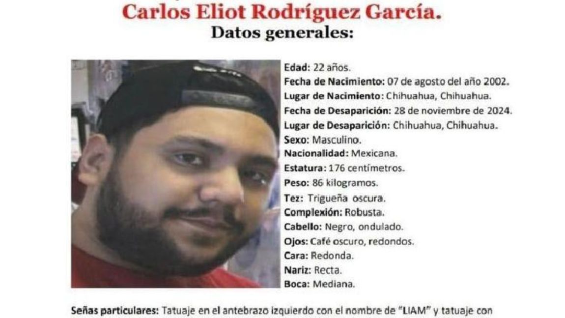 Buscan a Carlos Eliot Rodríguez, desapareció tras salir de su trabajo ...